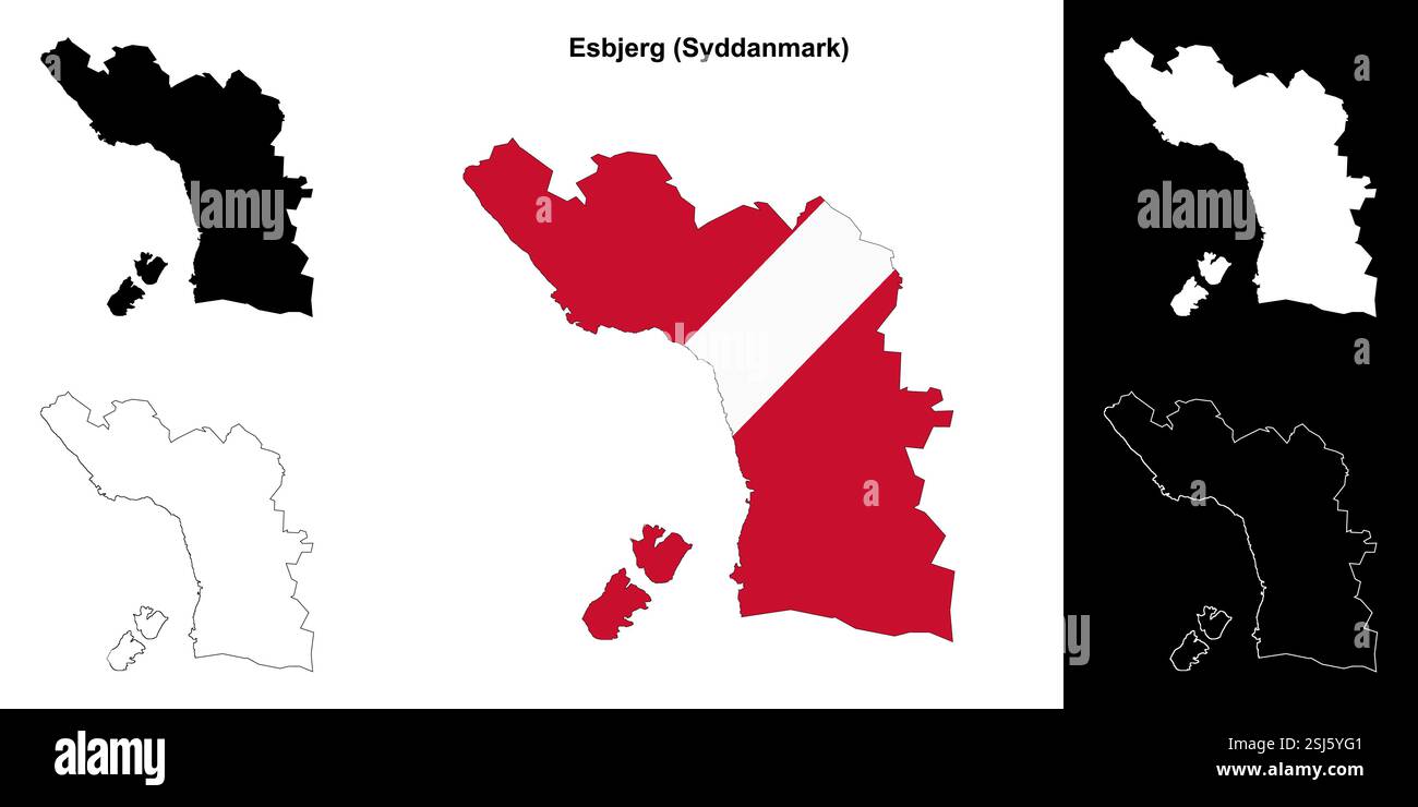 Esbjerg municipality outline map set Stock Vector Image & Art - Alamy