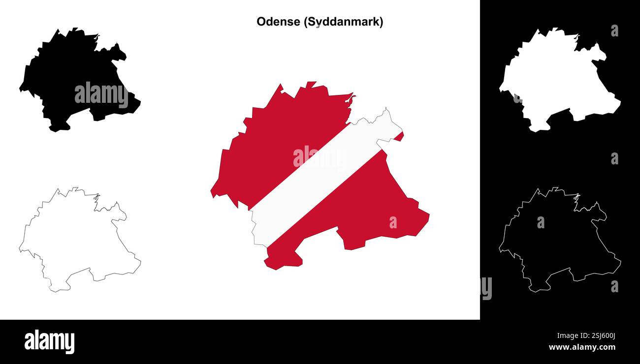 Syddanmark vector map hi-res stock photography and images - Alamy