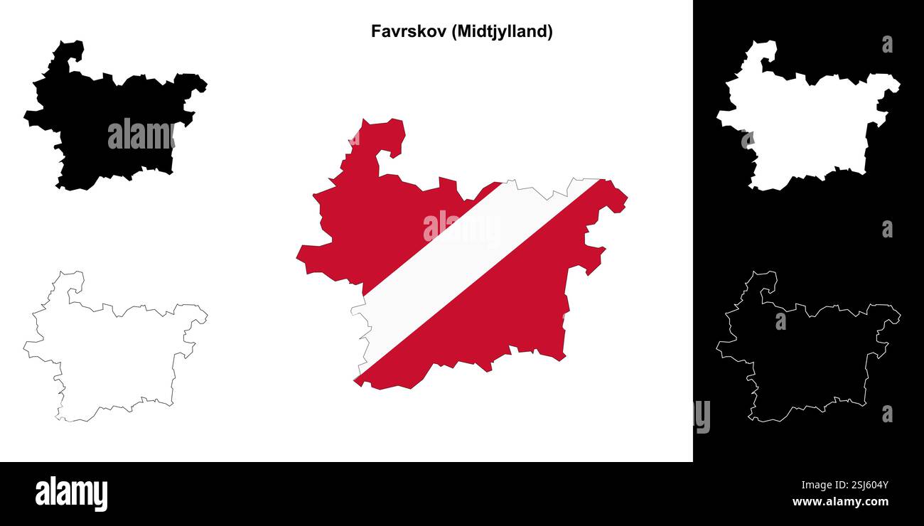 Favrskov silhouette map hi-res stock photography and images - Alamy