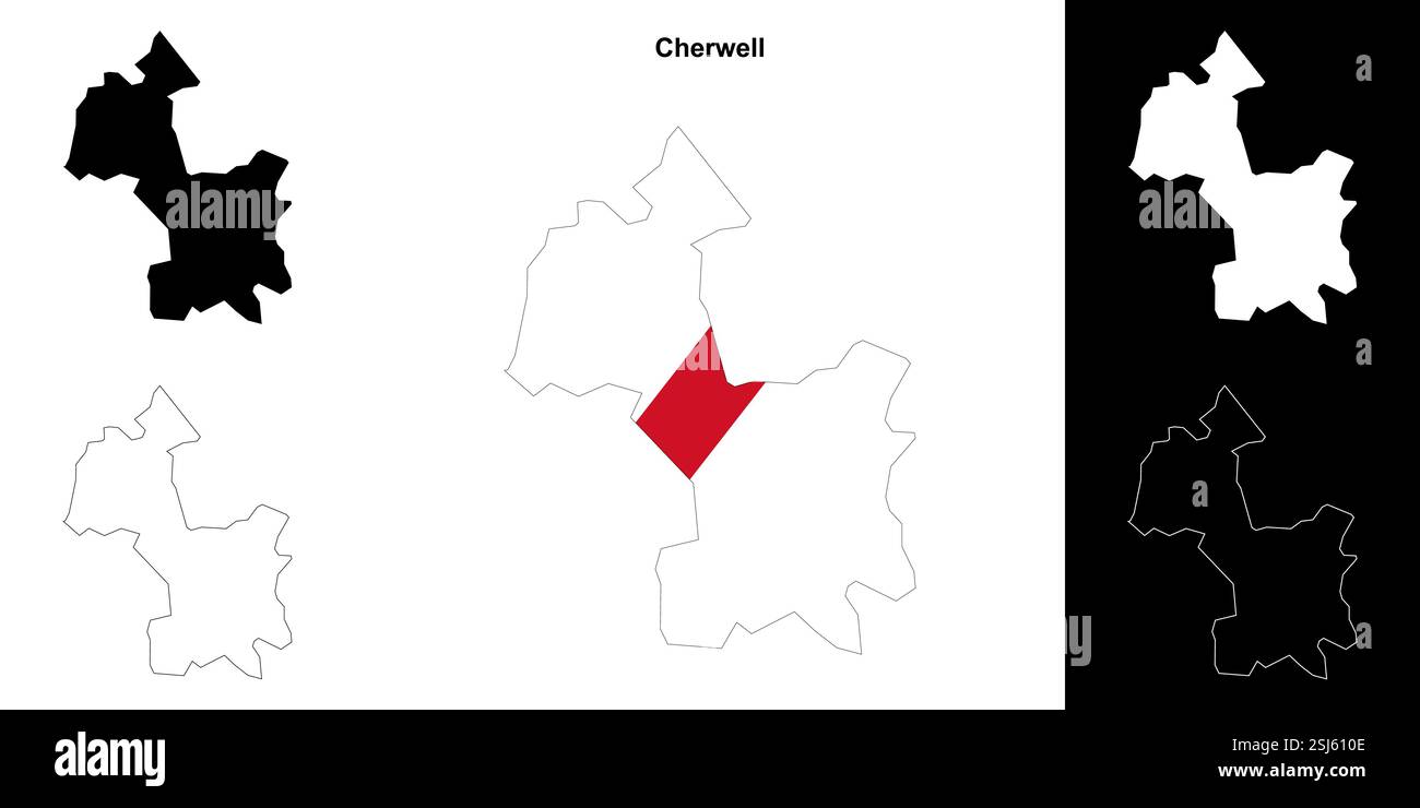 Cherwell blank outline map set Stock Vector Image & Art - Alamy