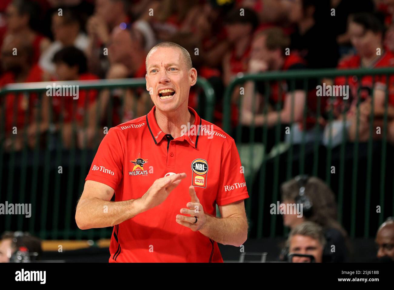 Perth, Australia. 11th Feb, 2025. John Rillie, head coach of the Perth ...
