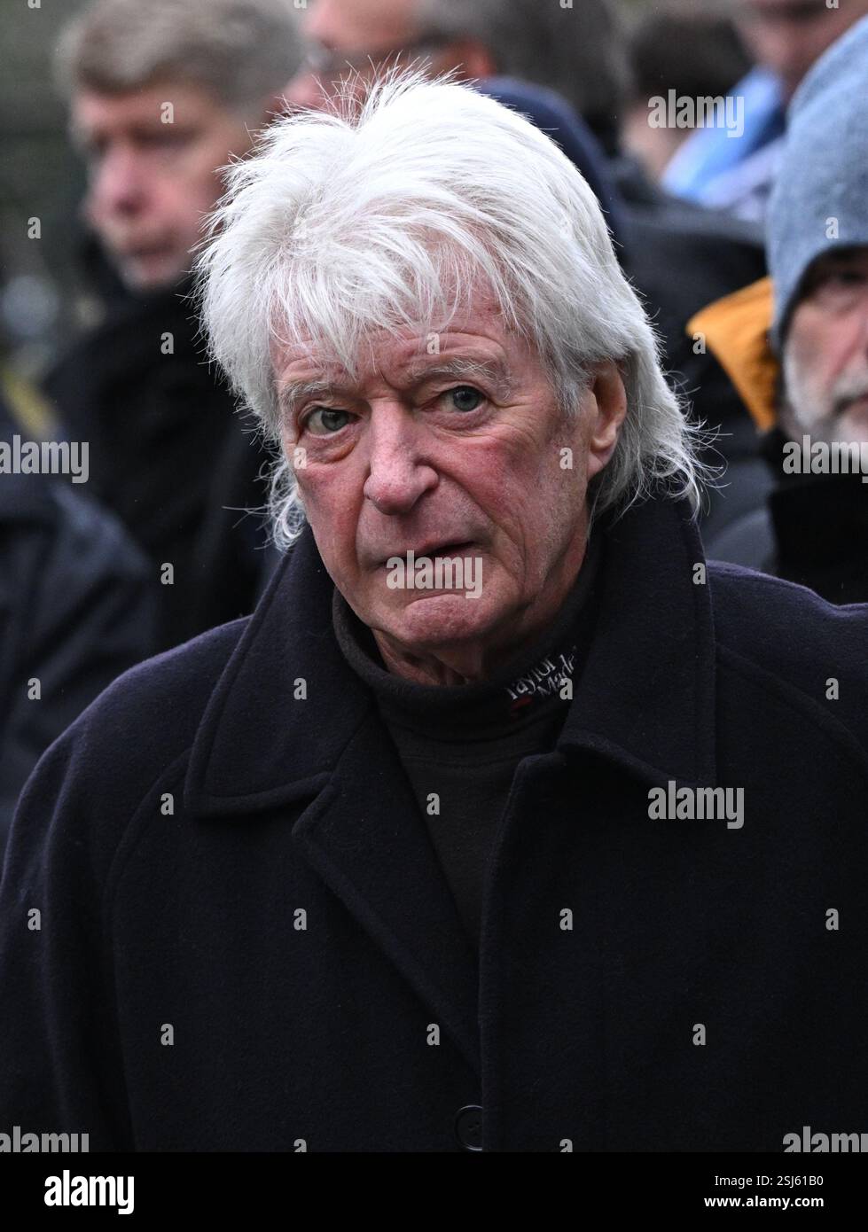 Manchester, UK. February 11th, 2025. Willie Morgan at the funeral of ...