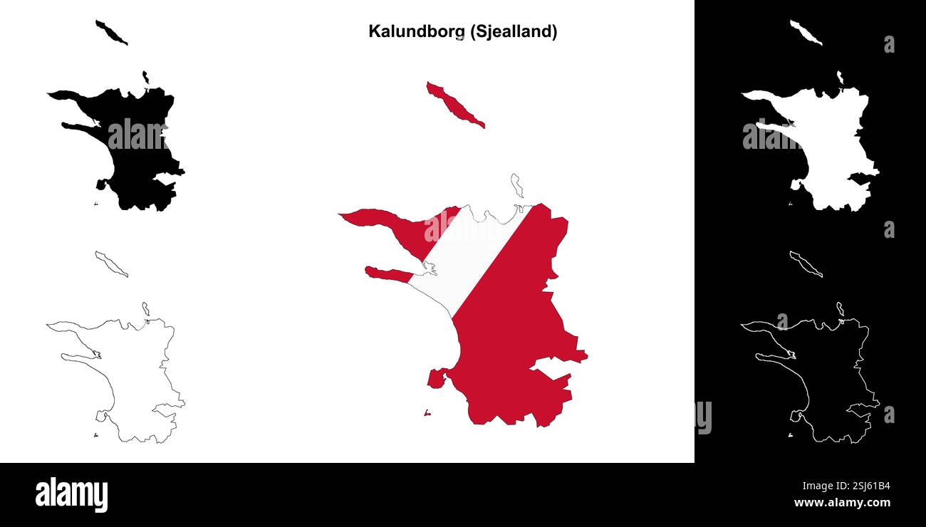 Kalundborg municipality outline map set Stock Vector Image & Art - Alamy