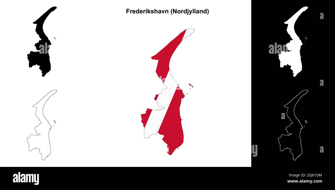 Frederikshavn vector outline map hi-res stock photography and images ...