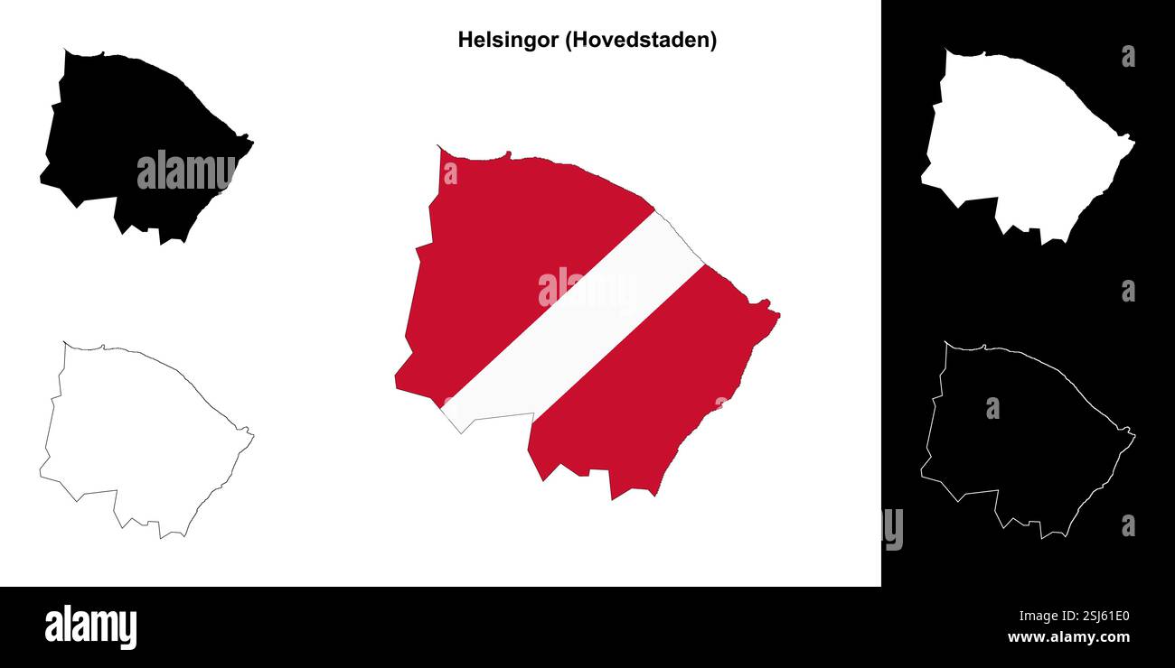 Helsingor municipality outline map set Stock Vector Image & Art - Alamy