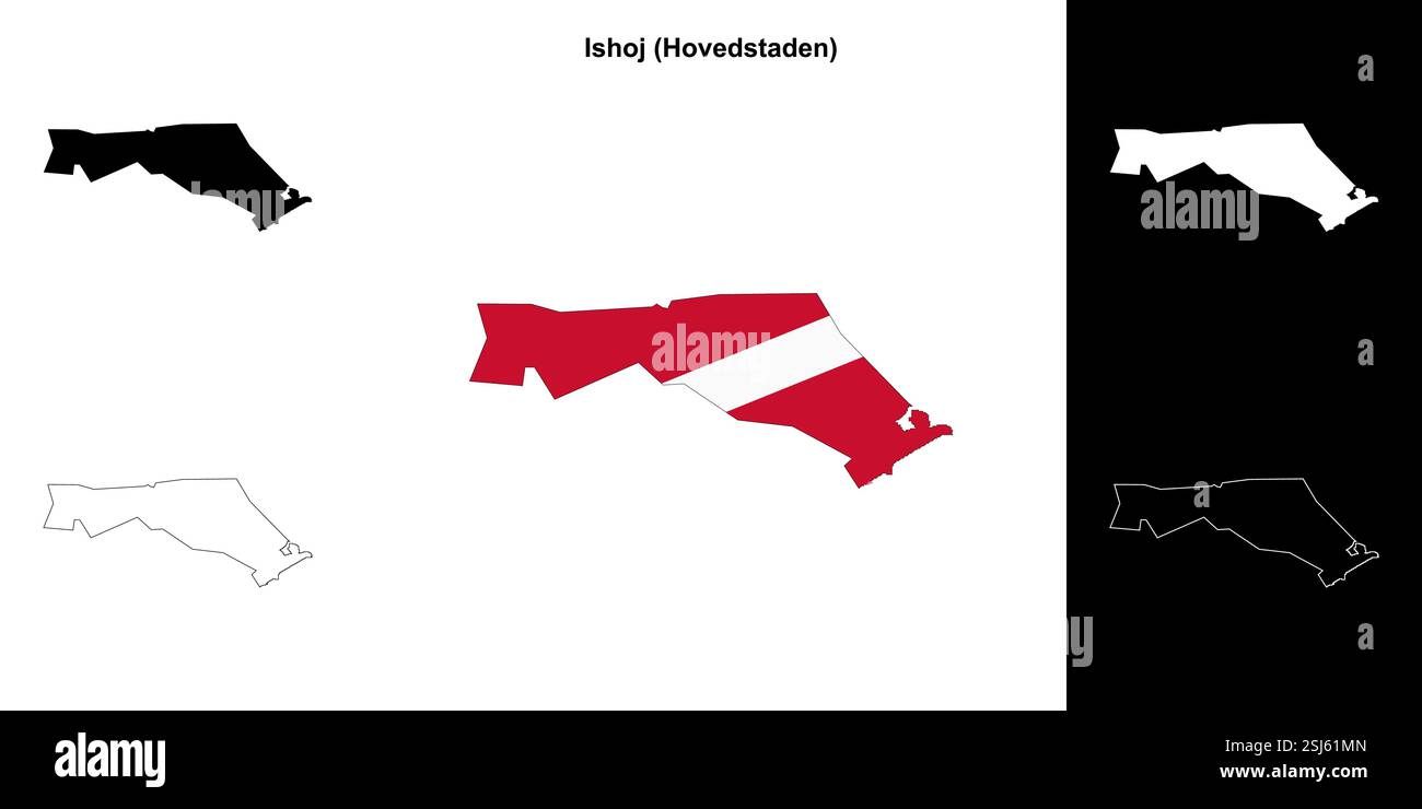 Ishoj municipality outline map set Stock Vector Image & Art - Alamy