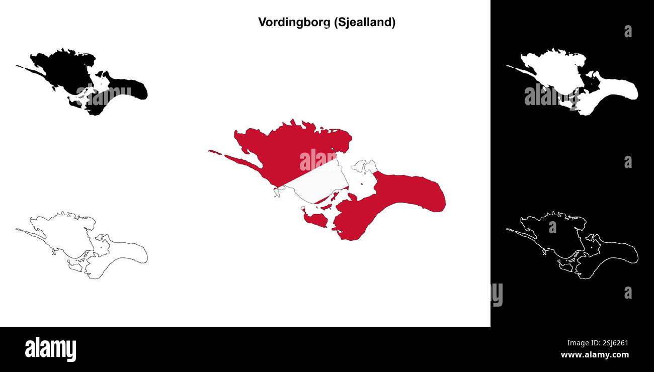 Vordingborg municipality outline map set Stock Vector Image & Art - Alamy