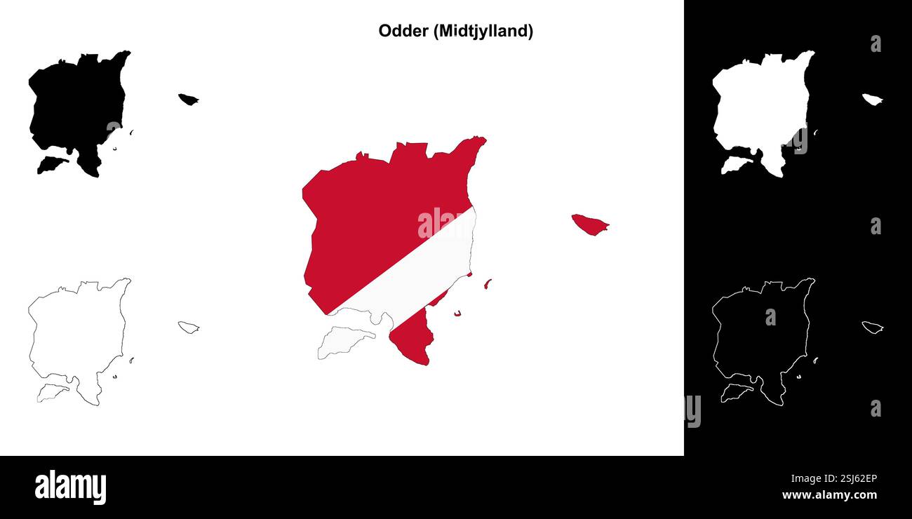 Odder municipality outline map set Stock Vector Image & Art - Alamy