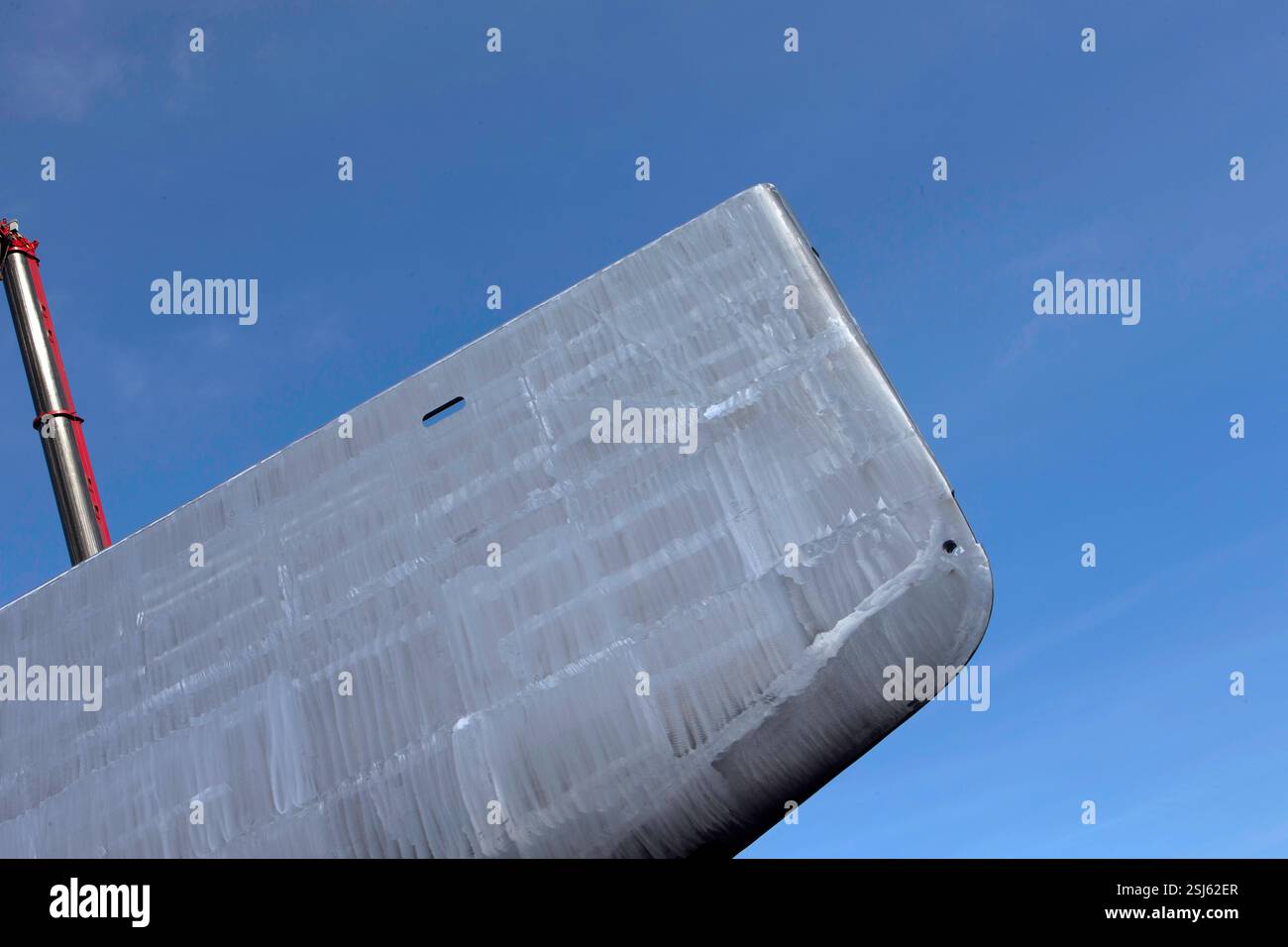 Shipbuilding Industry. Aluminium hull of a super sailing yacht being ...