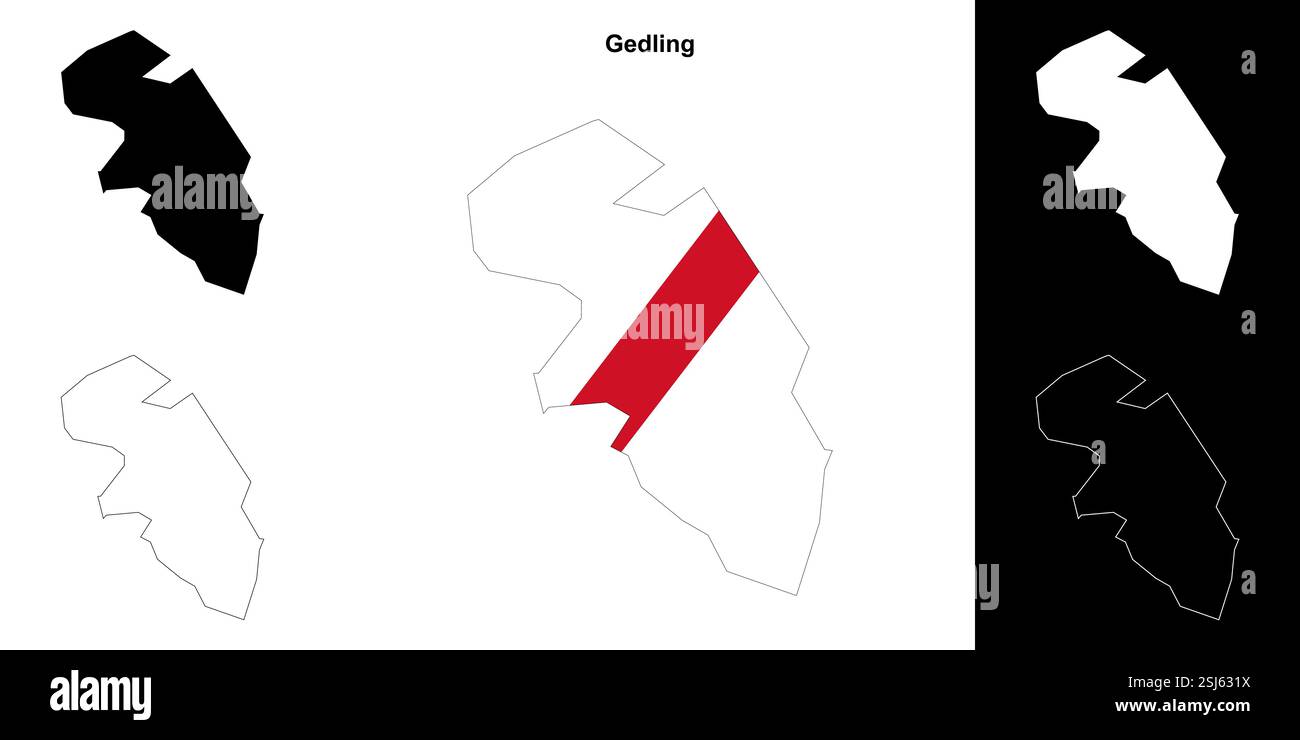 Gedling blank outline map set Stock Vector Image & Art - Alamy