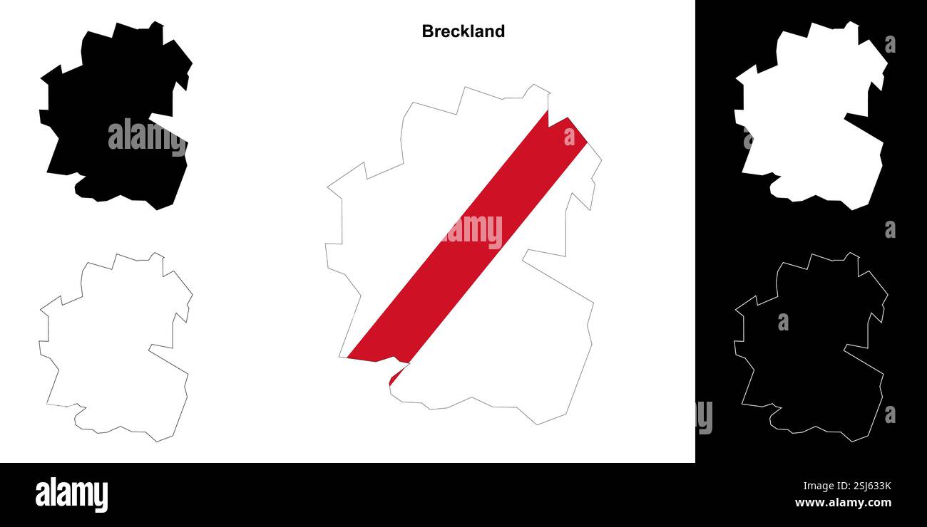 Breckland blank outline map set Stock Vector Image & Art - Alamy