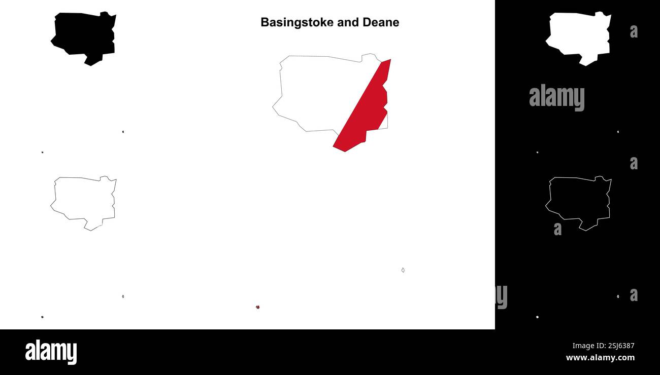 Basingstoke and deane vector outline map hi-res stock photography and ...