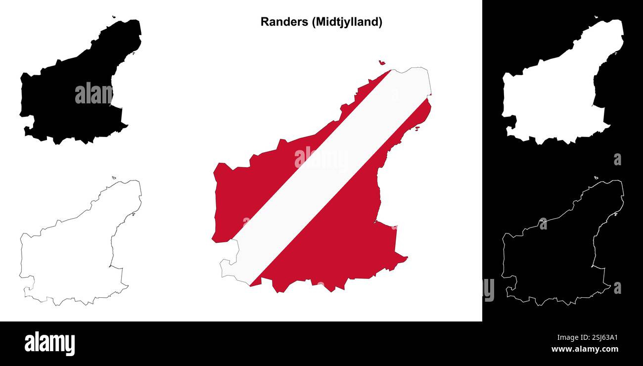 Randers municipality outline map set Stock Vector Image & Art - Alamy