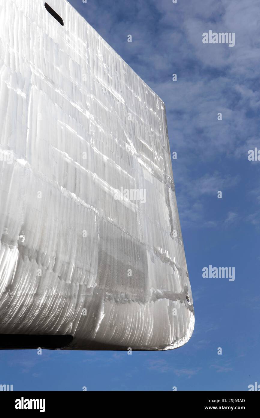 Shipbuilding Industry. Aluminium hull of a super sailing yacht being ...