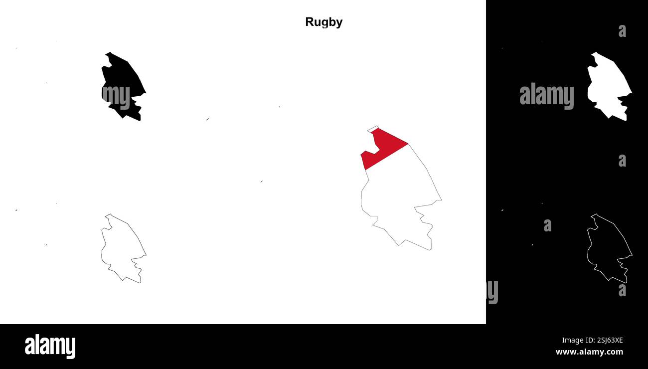Rugby blank outline map set Stock Vector Image & Art - Alamy
