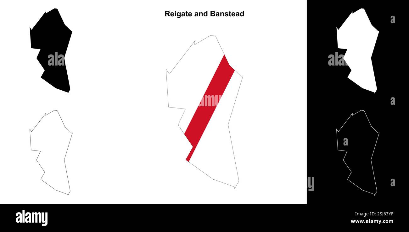 Blank reigate and banstead map hi-res stock photography and images - Alamy
