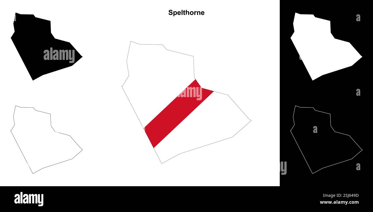 Spelthorne vector outline map hi-res stock photography and images - Alamy