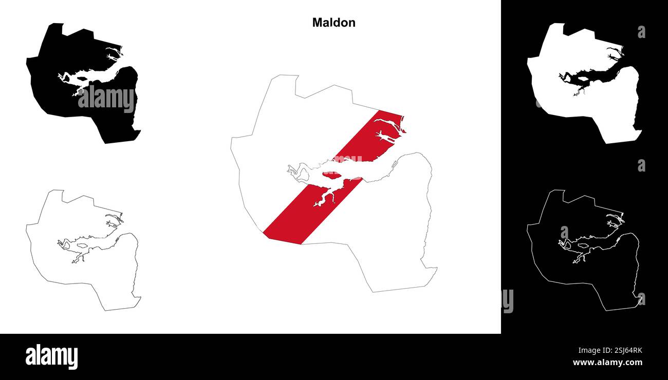 Maldon vector outline map hi-res stock photography and images - Alamy
