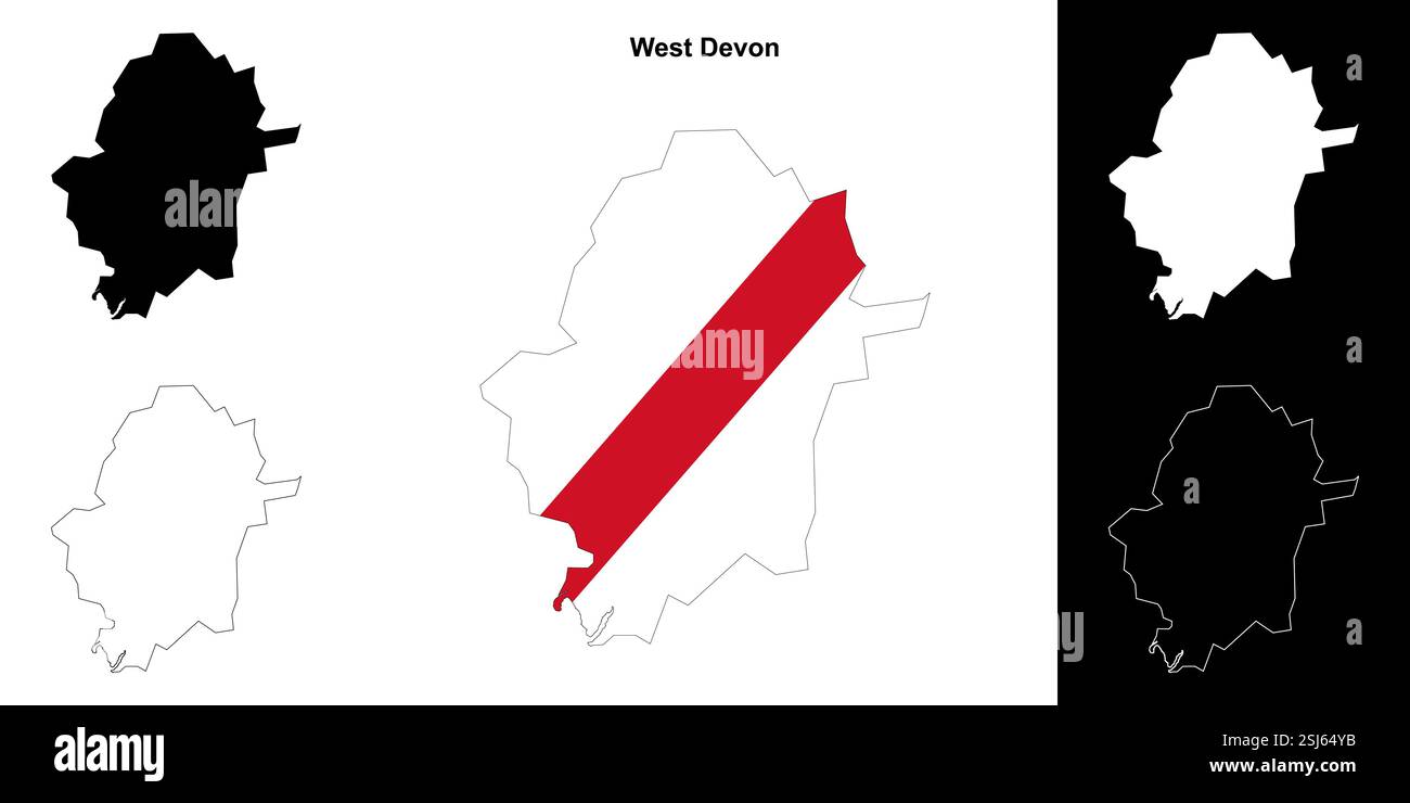 West Devon blank outline map set Stock Vector Image & Art - Alamy