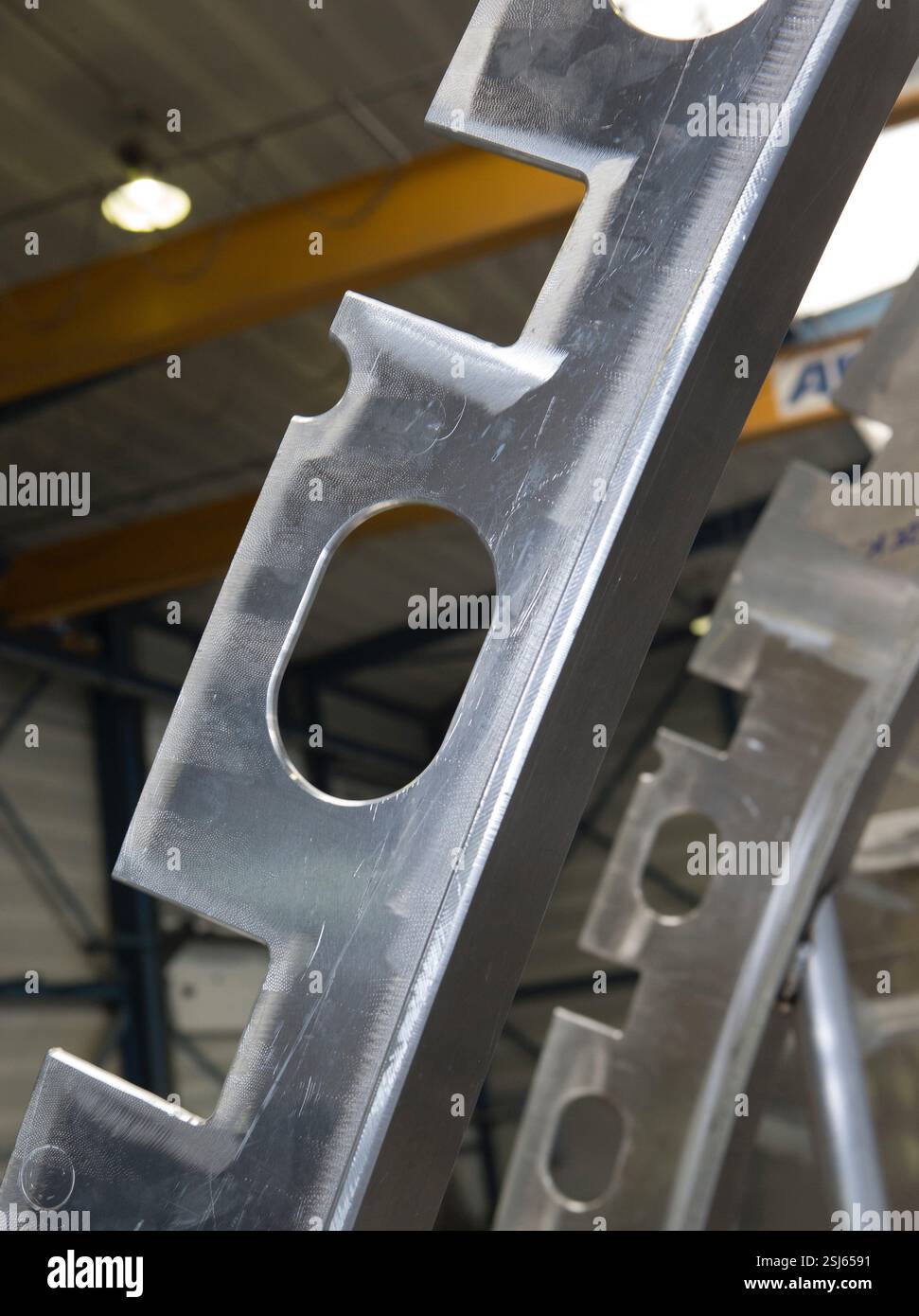 Shipbuilding Industry. Aluminium hull of a super sailing yacht being ...