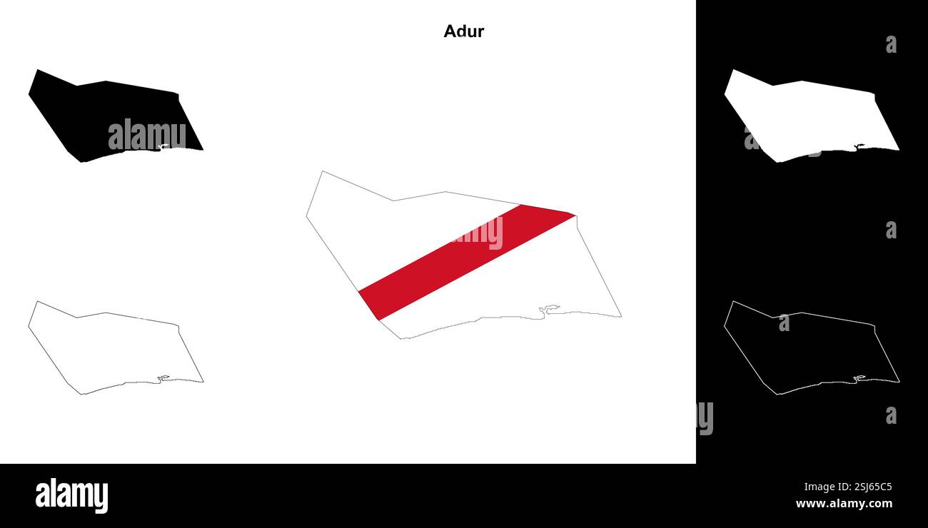 Adur blank outline map set Stock Vector Image & Art - Alamy