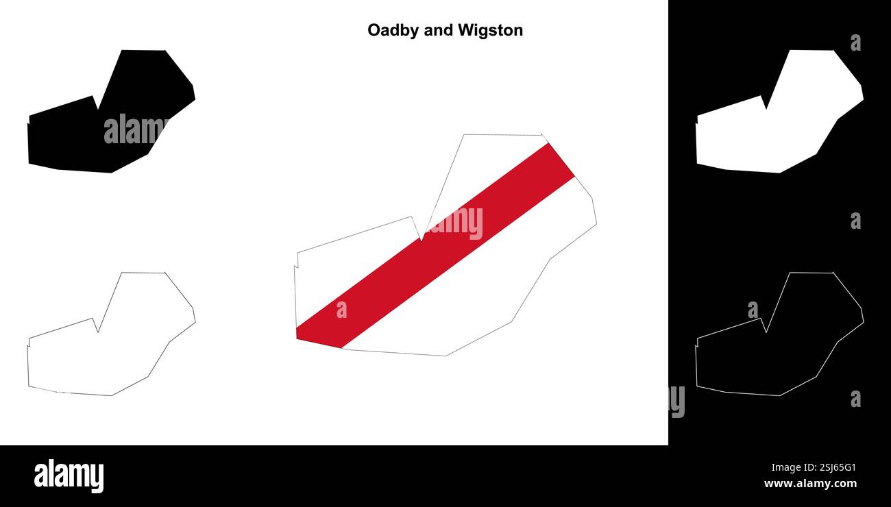 Oadby and Wigston blank outline map set Stock Vector Image & Art - Alamy
