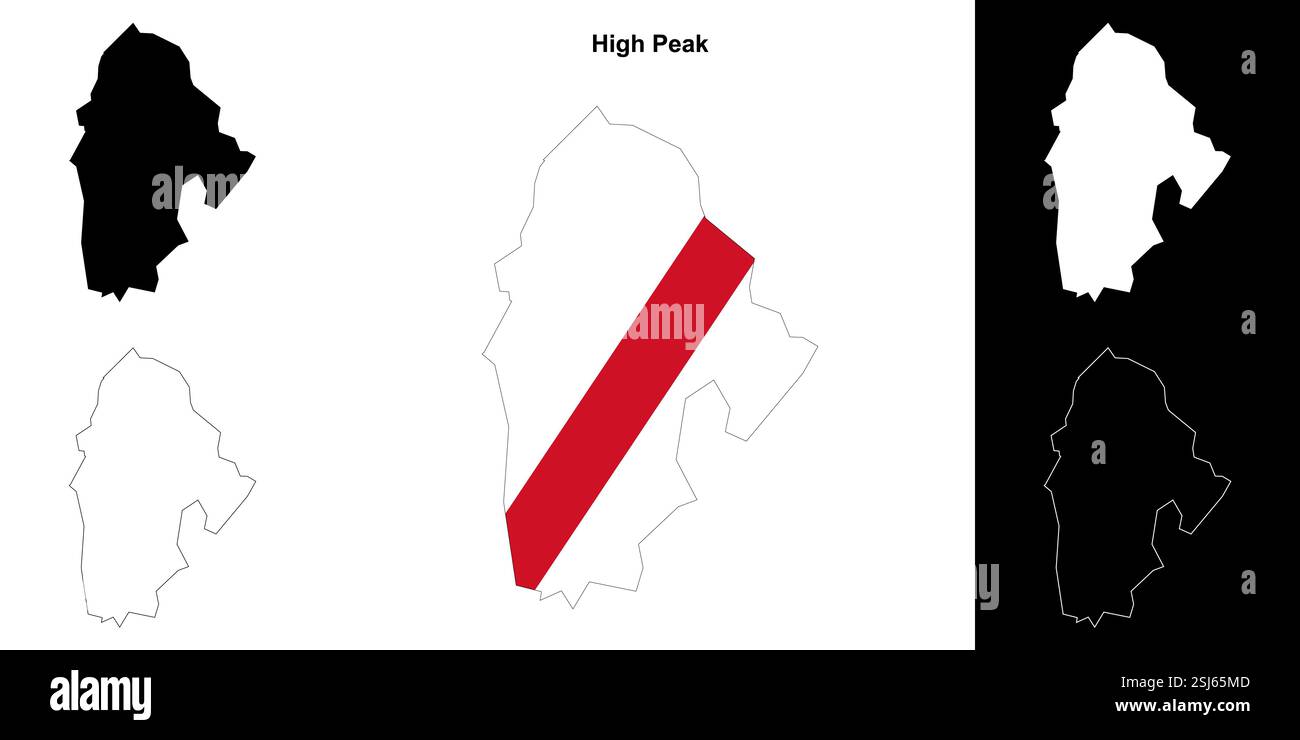 High Peak blank outline map set Stock Vector Image & Art - Alamy