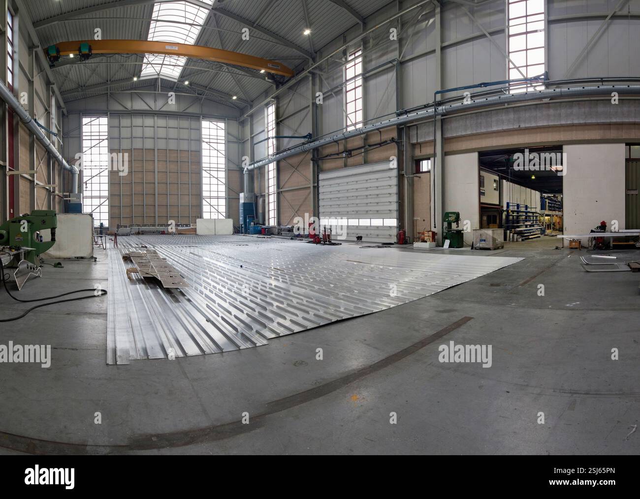 Shipbuilding Industry. Aluminium hull of a super sailing yacht being ...