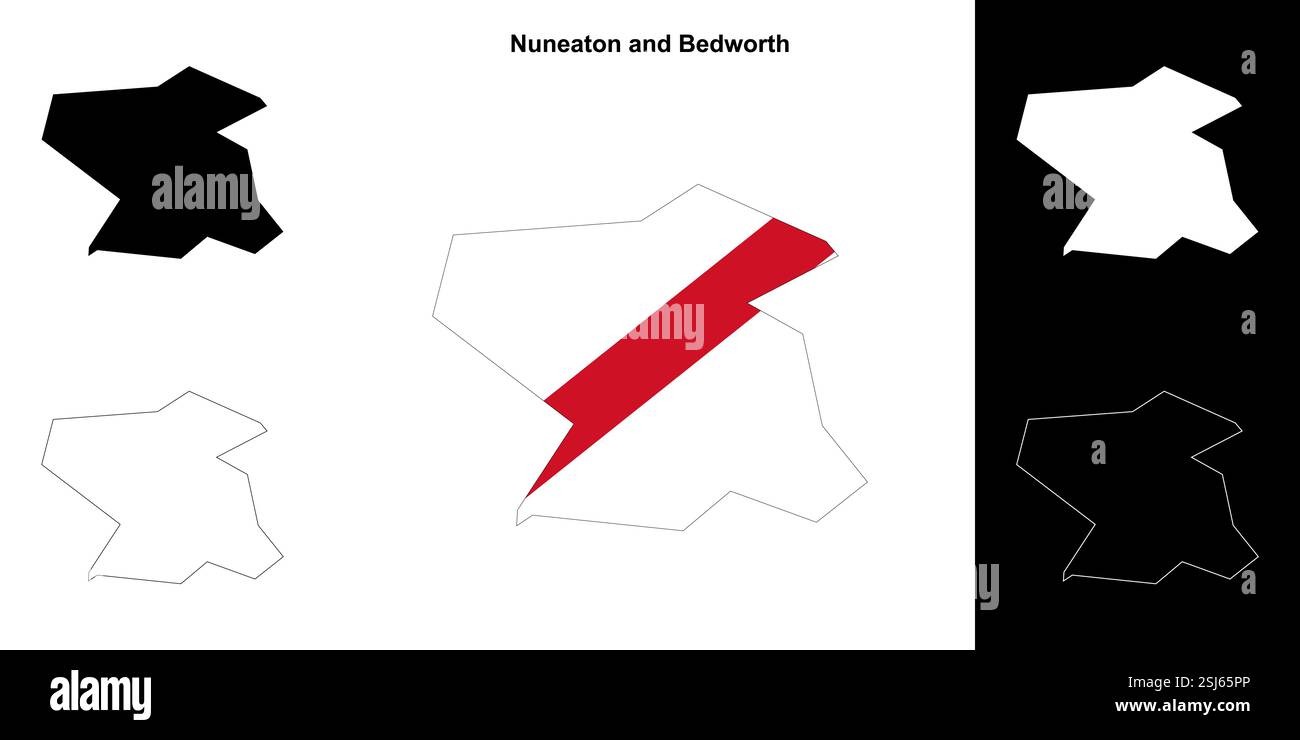 Nuneaton and bedworth vector map hi-res stock photography and images ...