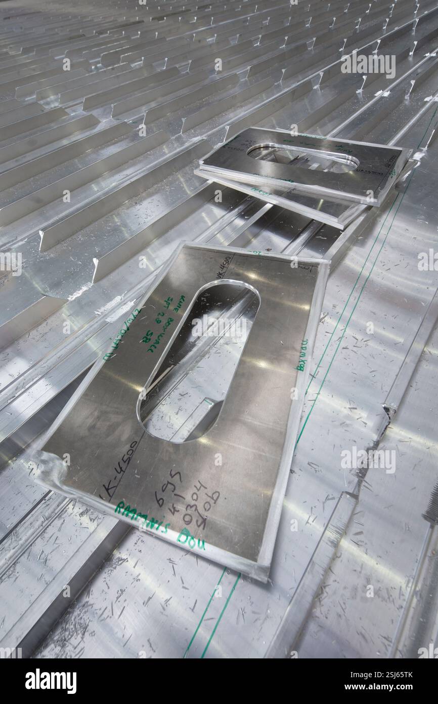 Shipbuilding Industry. Aluminium hull of a super sailing yacht being ...