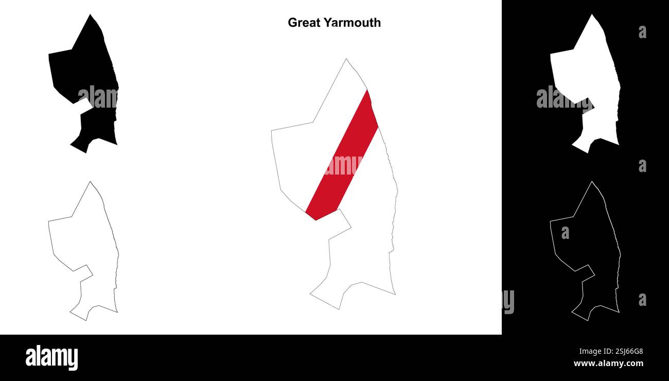 Great yarmouth vector outline map hi-res stock photography and images ...