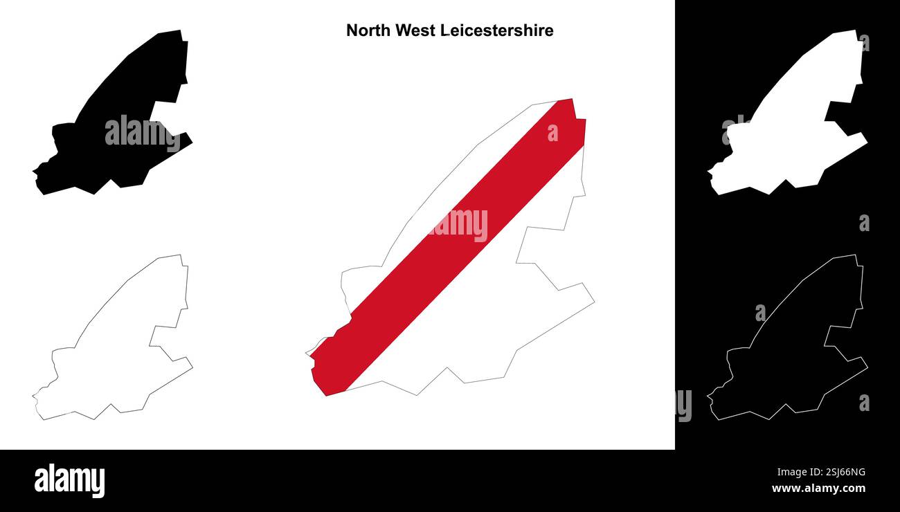 North West Leicestershire blank outline map set Stock Vector Image ...