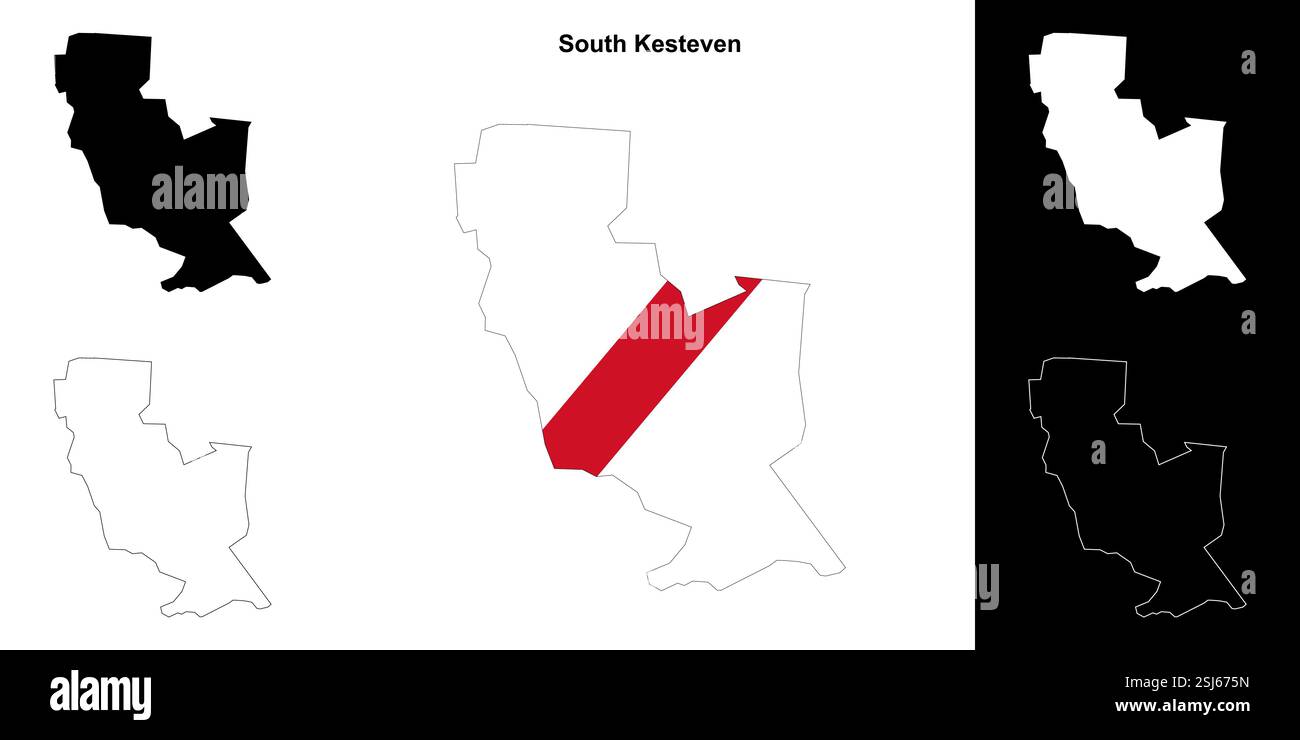 South kesteven vector outline map hi-res stock photography and images ...