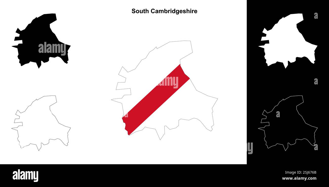 South cambridgeshire vector outline map hi-res stock photography and ...