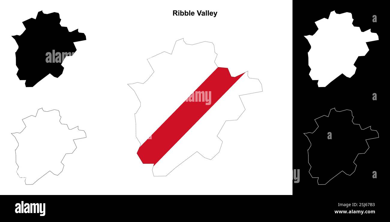 Ribble valley vector map hi-res stock photography and images - Alamy