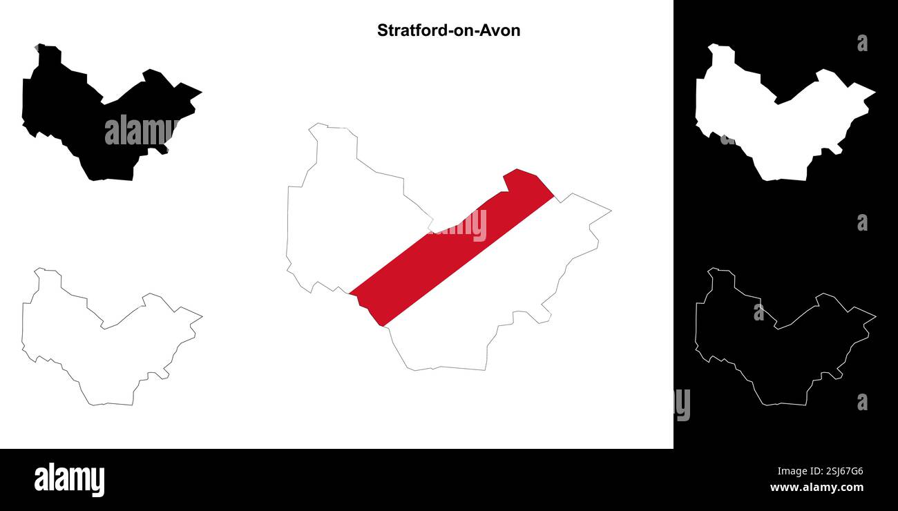 Stratford-on-Avon blank outline map set Stock Vector Image & Art - Alamy