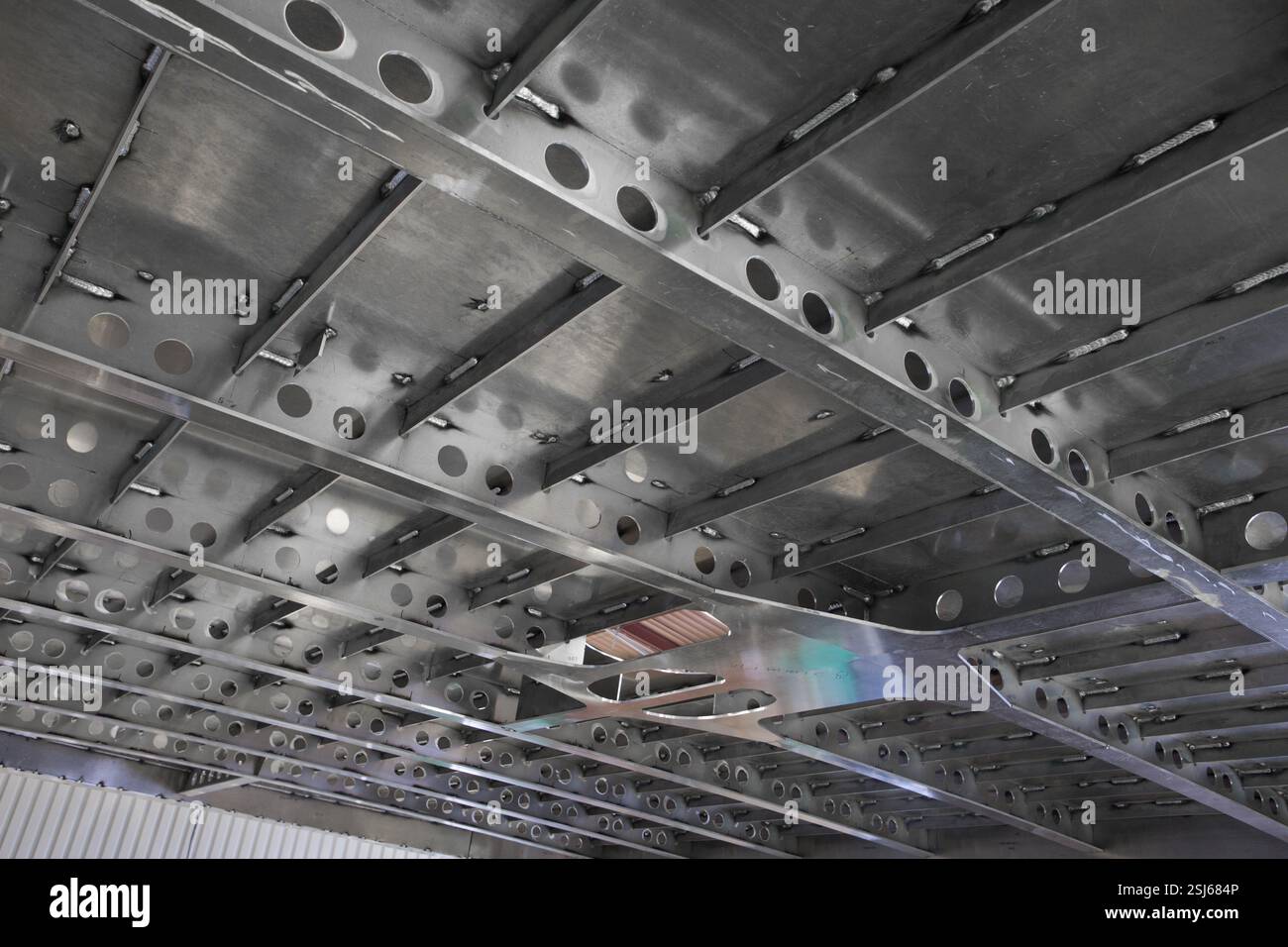 Shipbuilding Industry. Aluminium hull of a super sailing yacht being ...