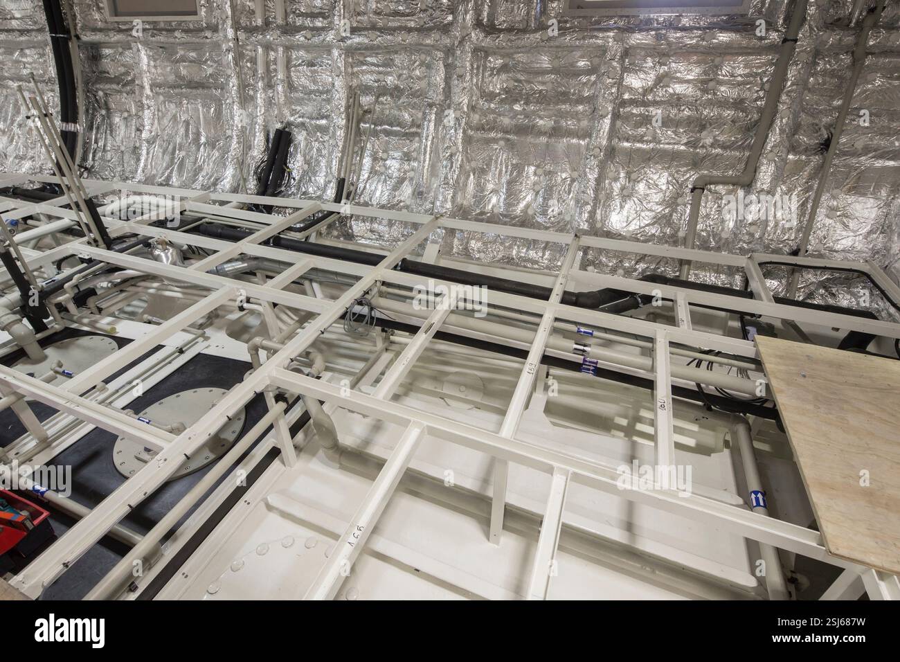 Shipbuilding Industry. Aluminium hull of a super sailing yacht being ...