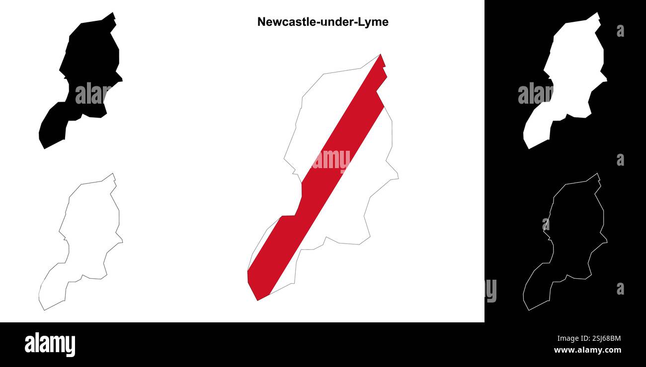Blank newcastle under lyme map hi-res stock photography and images - Alamy