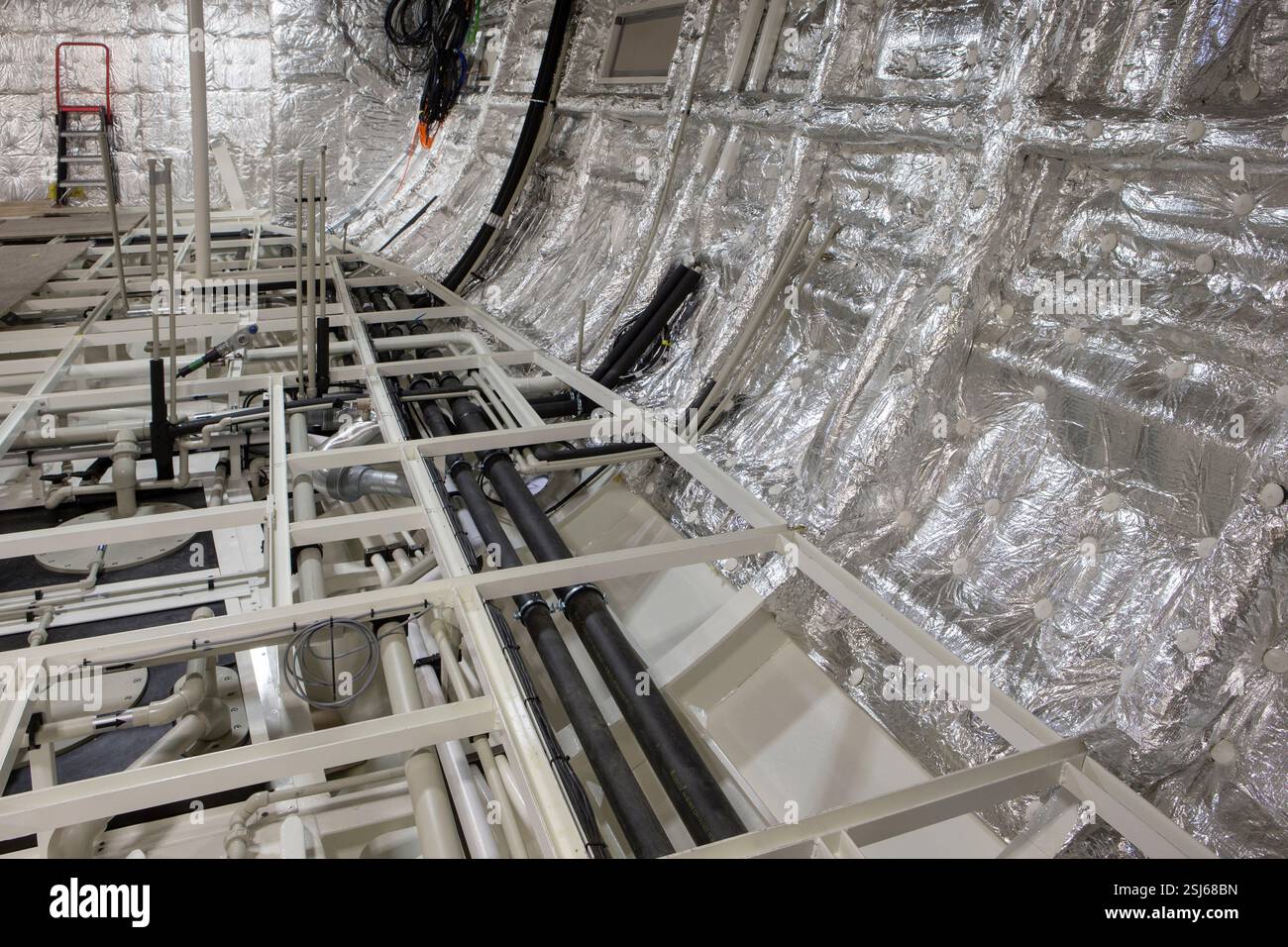 Shipbuilding Industry. Aluminium hull of a super sailing yacht being ...