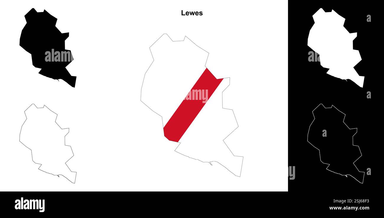 Map of lewes hi-res stock photography and images - Alamy