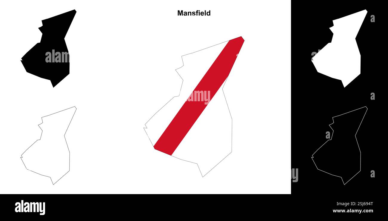 Mansfield blank outline map set Stock Vector Image & Art - Alamy