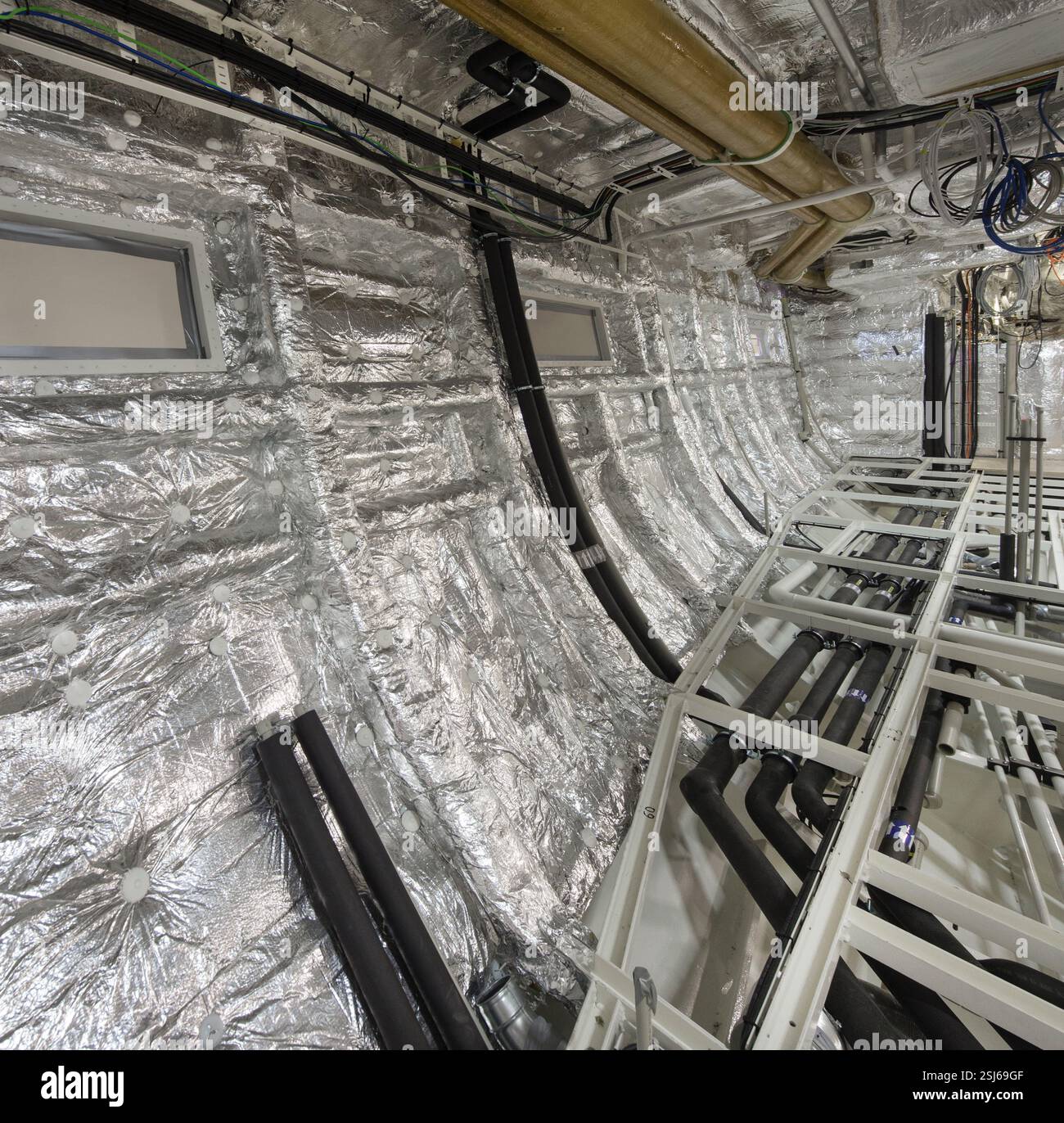 Shipbuilding Industry. Aluminium hull of a super sailing yacht being ...