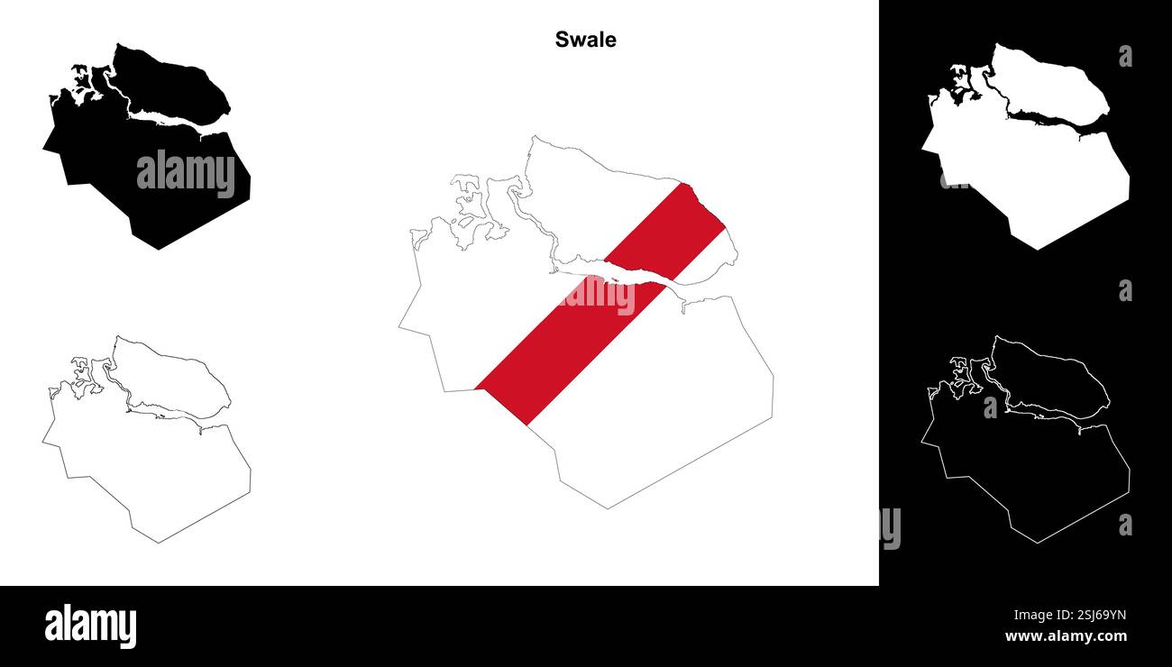 Swale blank outline map set Stock Vector Image & Art - Alamy