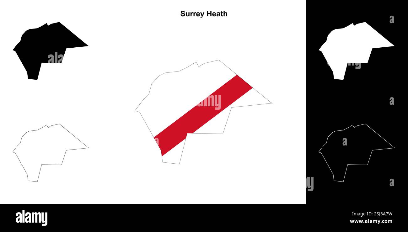 Surrey heath vector outline map hi-res stock photography and images - Alamy