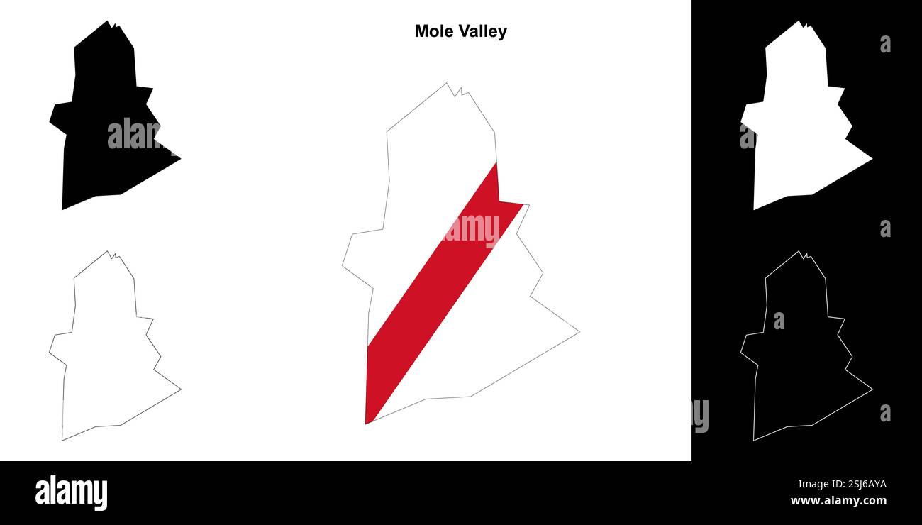 Mole Valley blank outline map set Stock Vector Image & Art - Alamy