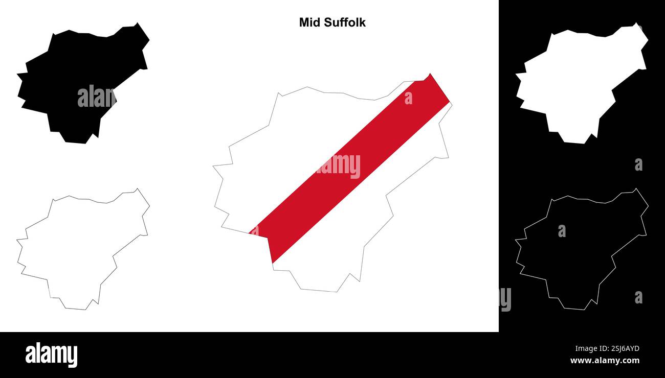 Mid Suffolk blank outline map set Stock Vector Image & Art - Alamy