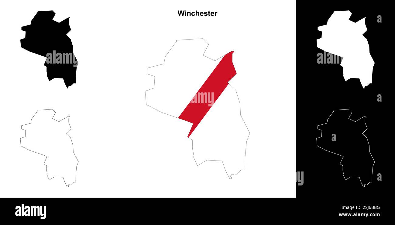 Winchester blank outline map set Stock Vector Image & Art - Alamy