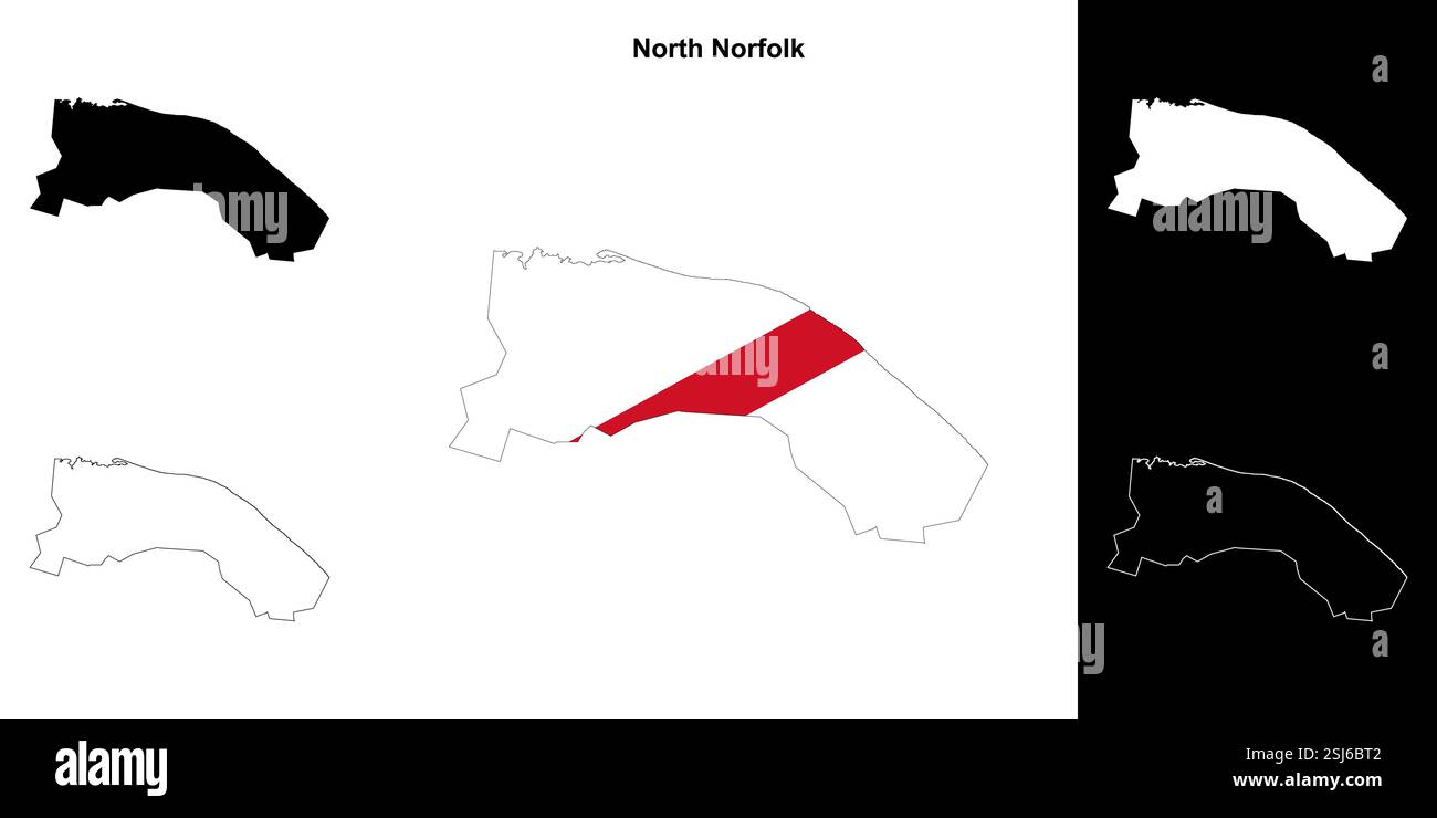Blank north norfolk map hi-res stock photography and images - Alamy