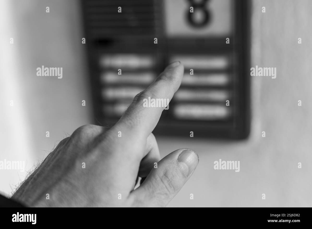 Beware of dubious door-to-door transactions on a doorbell system symbol ...